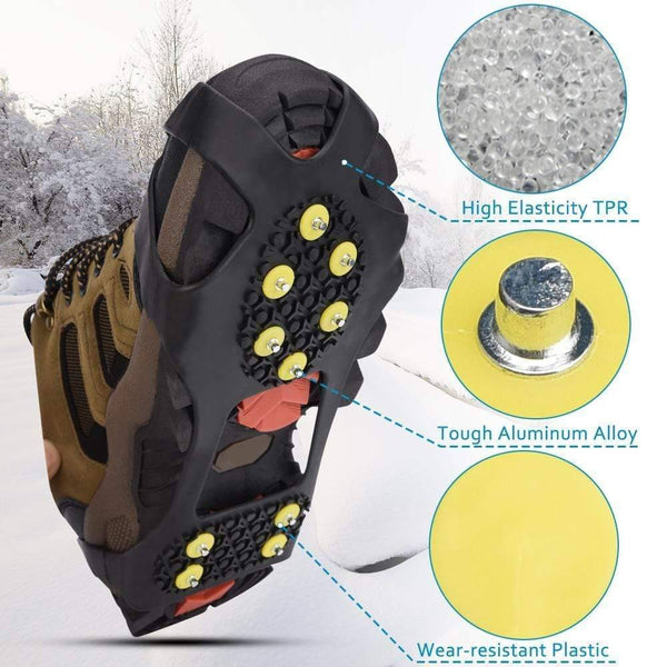 10-Stud Anti-Skid Ice Gripper Spikes for Safe Winter Walking – Survival ...