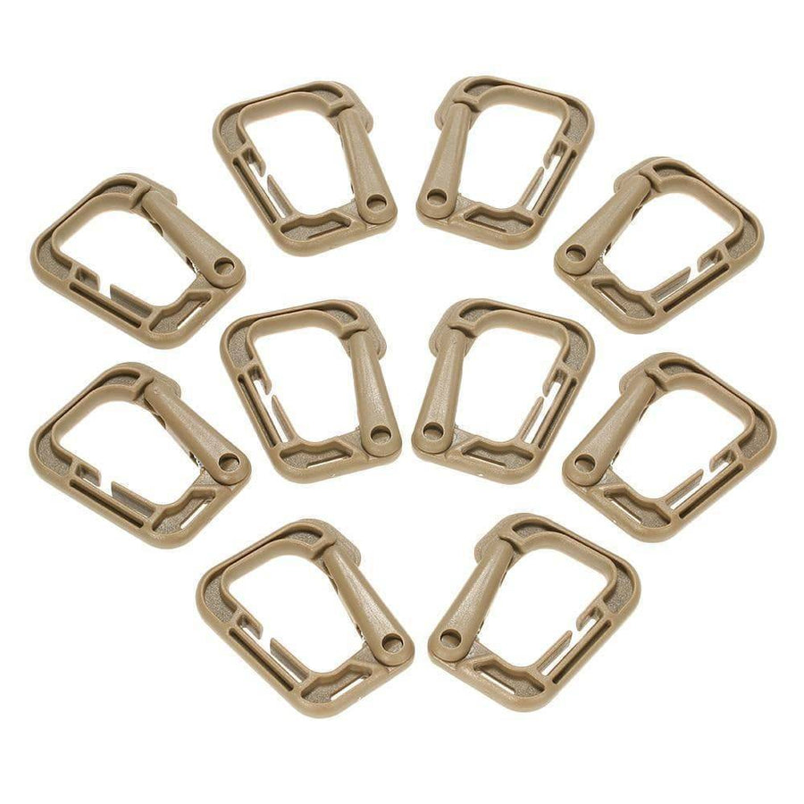 10-Pack D-Ring Locking Clips for Molle Webbing - Tactical Survival Gear ...